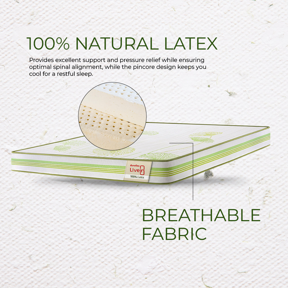 LiveIn 100% Latex Mattress – Duroflex